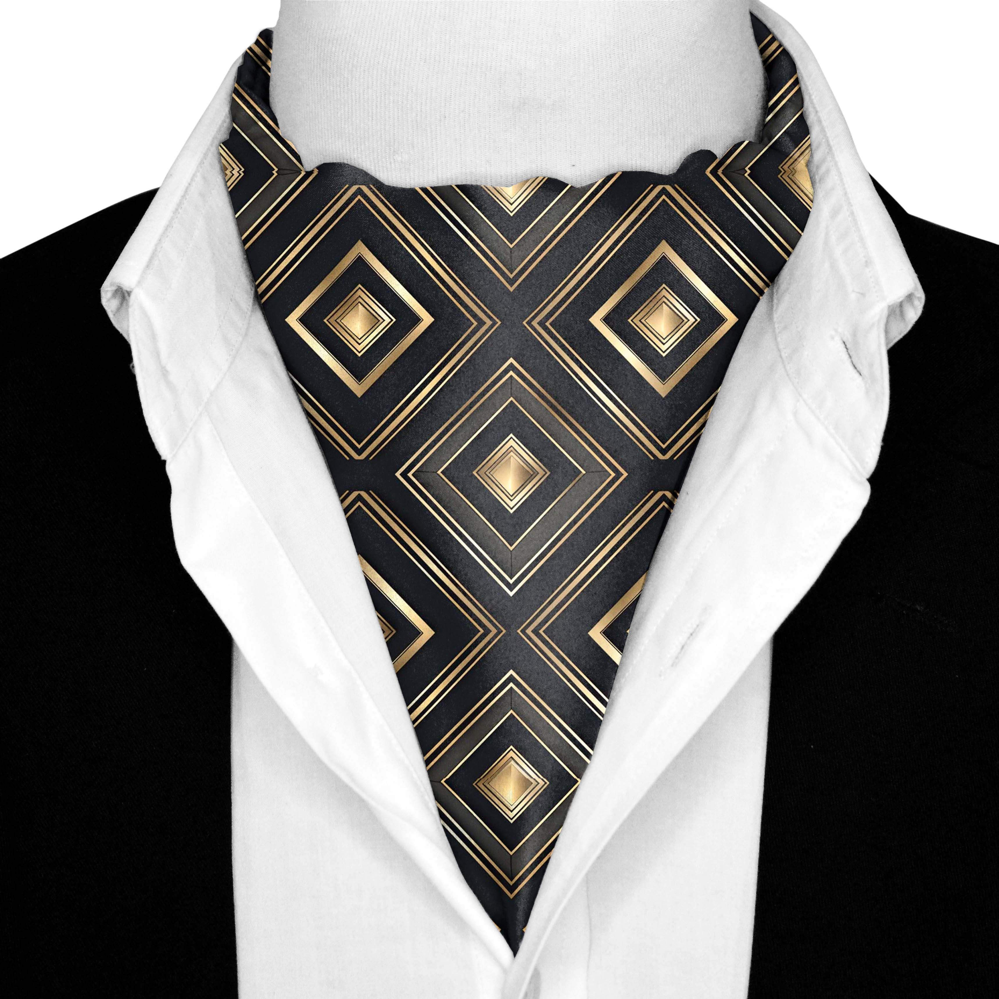 GATSBY SILK ASCOT – PREMIUM COLLECTION – Black Wolf